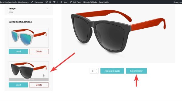 Visual Product Configurator Save For Later Add-on - Orion