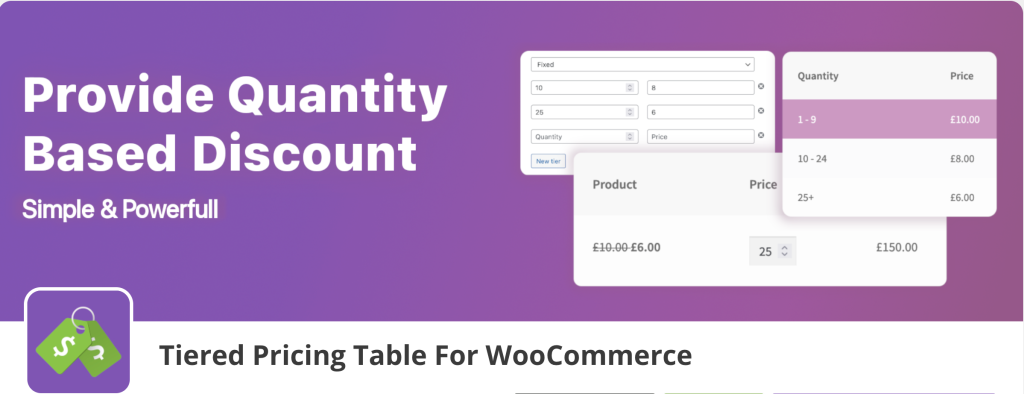 Tiered pricing table - Orion Origin